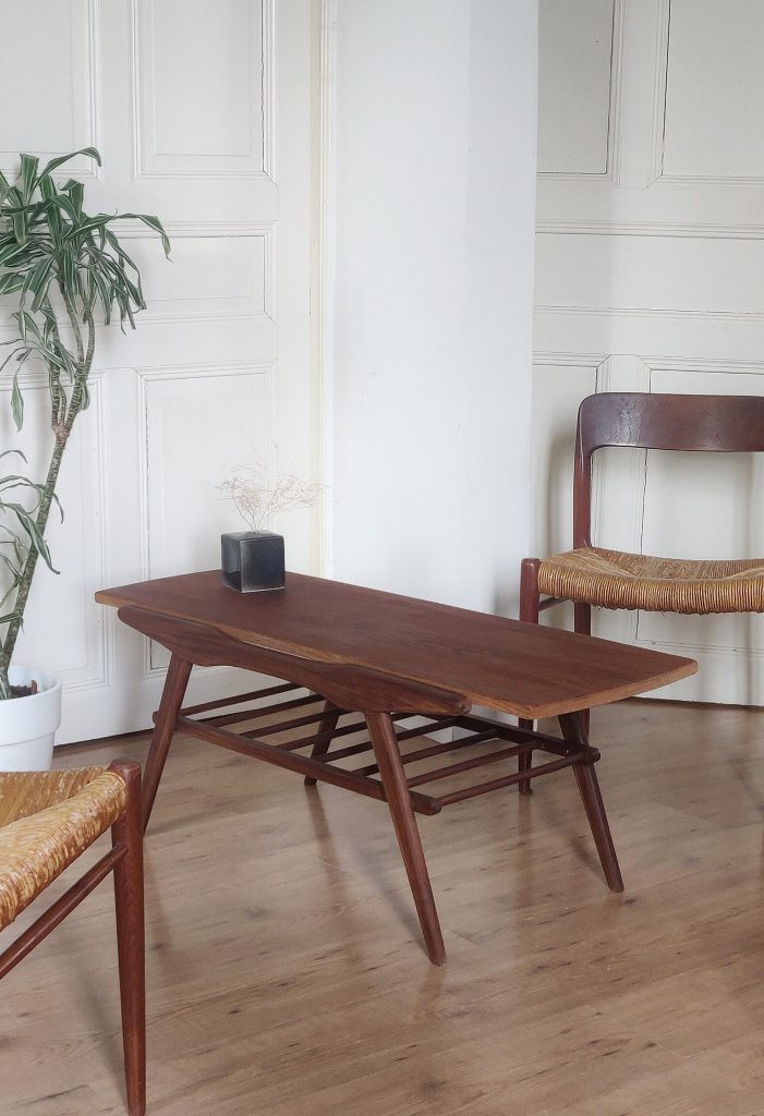 Table basse années 60 plateau réversible - Miss Pagaille