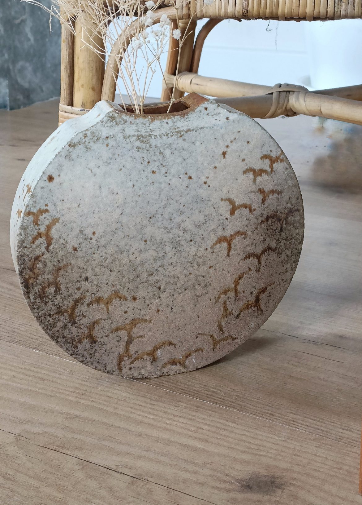 Vase lentille en grès signé Pierre Devie - Miss Pagaille